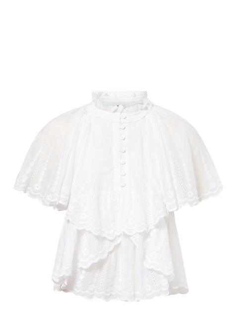 Isabel Marant Étoile Lorna Embroidered Cotton Top - Ecru