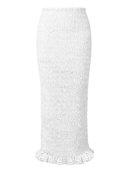 AMY LYNN Chelsea Smocked Cotton Maxi Skirt - Ivory