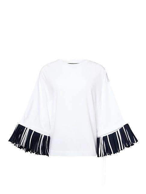 Jacquemus Le Cabana Fringed Cotton T-shirt - White