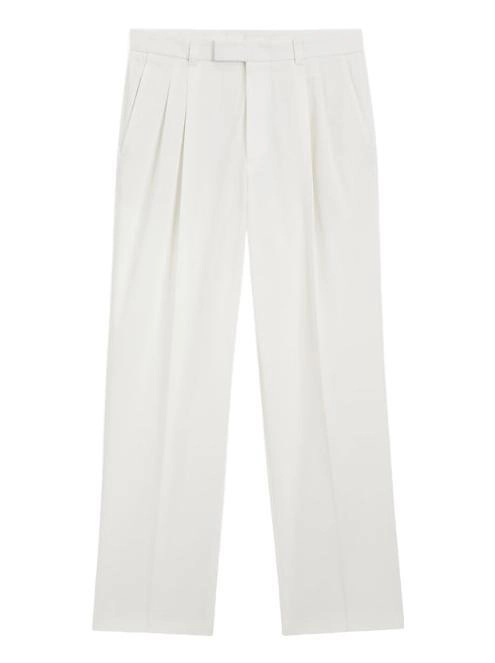 BOSS Straight-leg Relaxed-fit Stretch-cotton Trousers - Open White