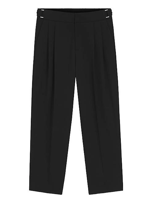 Hugo Wide-leg Adjustable-waist Woven Trousers - Black