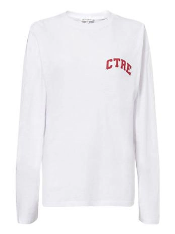 THE COUTURE CLUB Logo-print Long-sleeve Cotton-blend T-shirt - Cherry