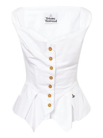 VIVIENNE WESTWOOD Monday Asymmetric Cotton Top - White