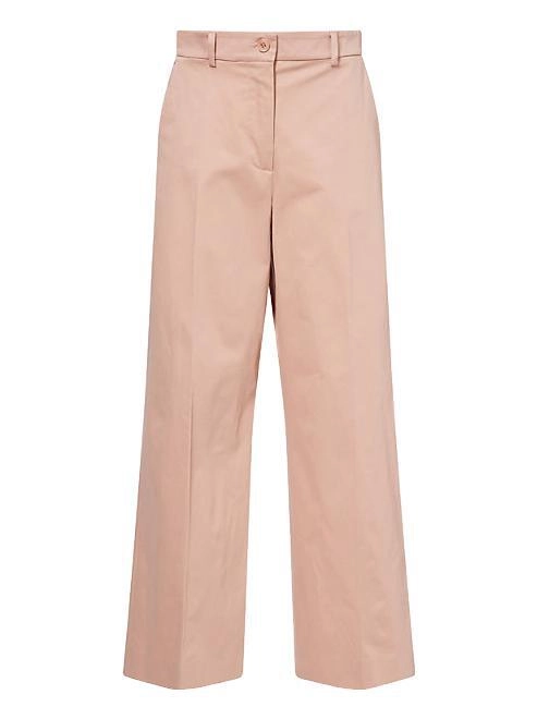 Max Mara Regular-fit Wide-leg Cotton Trousers - Antique Rose