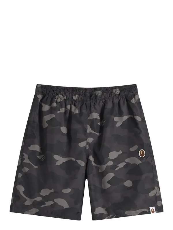 A BATHING APE Colour Camo One Point Beach Shorts - Black