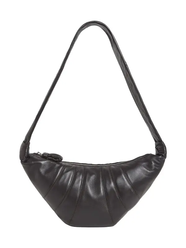 LEMAIRE Medium Grained Leather Croissant Shoulder Bag - Brown