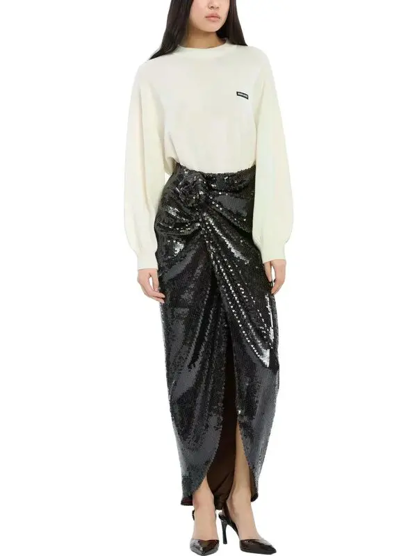 ROTATE BY BIRGER CHRISTENSEN Sequins Knot Skirt - Black