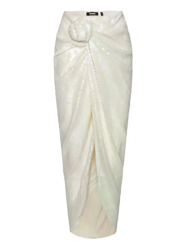 ROTATE BY BIRGER CHRISTENSEN Sequins Knot Skirt - Neutrals