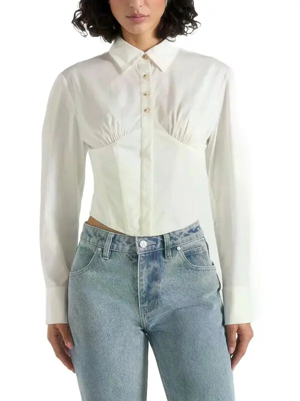 Manière De Voir Maniere De Voir Margot Cotton Corset Shirt - White