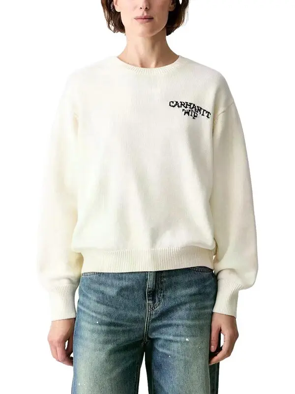 Carhartt Work In Progress Logo-intarsia Knitted Sweater - Neutrals