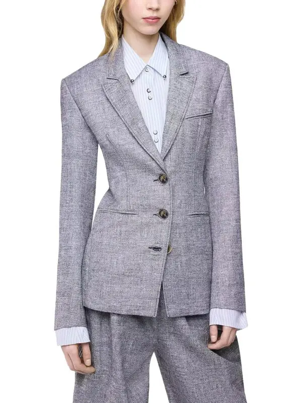 Rabanne Tailored Jewel-button Blazer - Grey