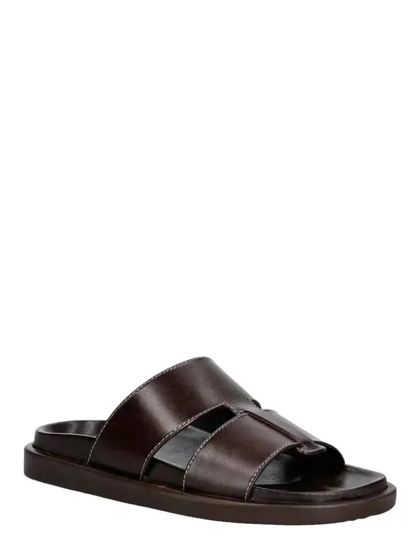 JONAK PARIS Westminster Contrast-stitch Leather Sandals - Brown