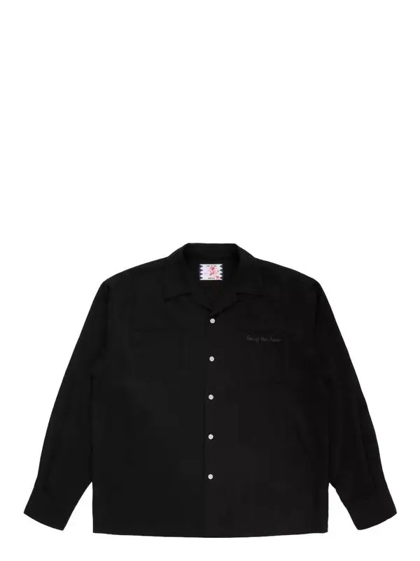 SON OF THE CHEESE Open-collar Long-sleeve Shirt - Black