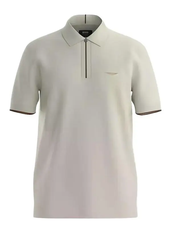 BOSS Zip-fastening Regular-fit Polo Shirt - Neutrals