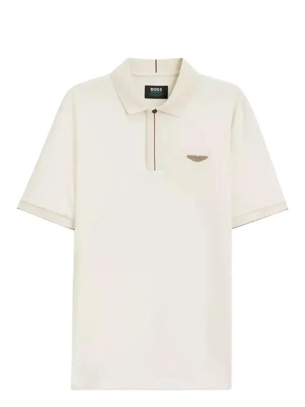 BOSS Zip-fastening Regular-fit Polo Shirt - Neutrals