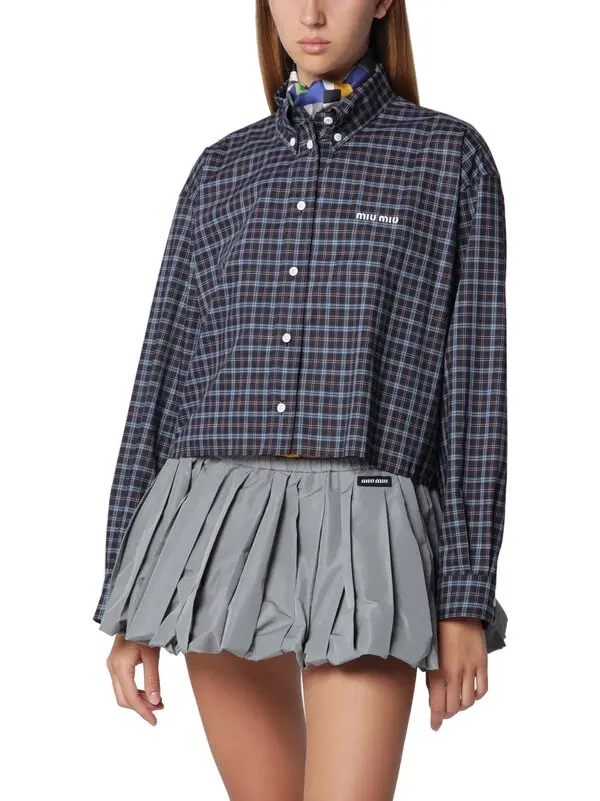 Miu Miu Cocoa Tartan Shirt - Blue