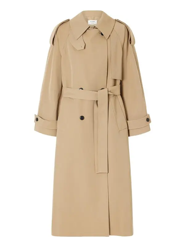RÓHE Classic Double-breasted Gabardine Trench Coat - Neutrals