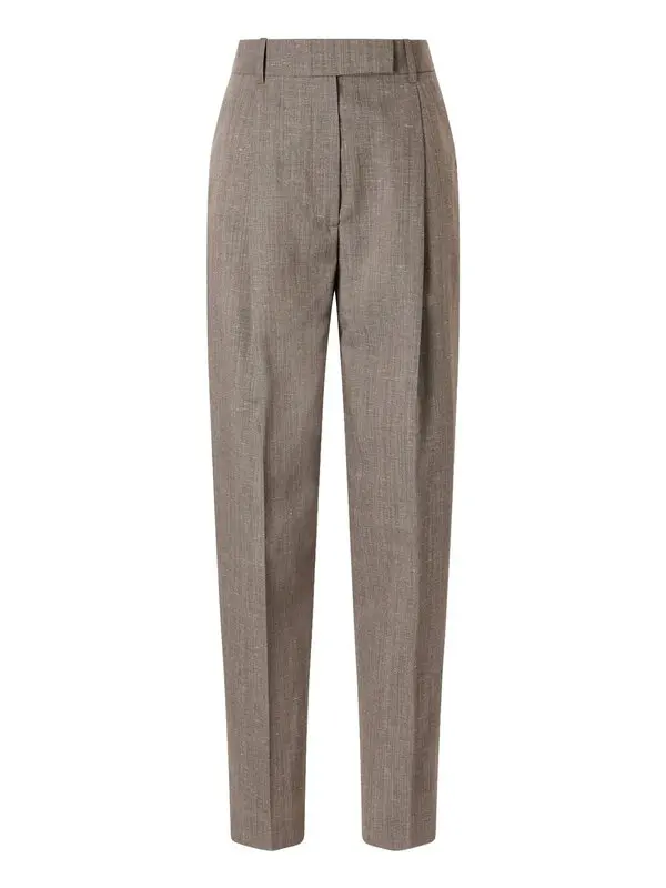 RÓHE Daria Wool-blend Tapered Pants - Brown