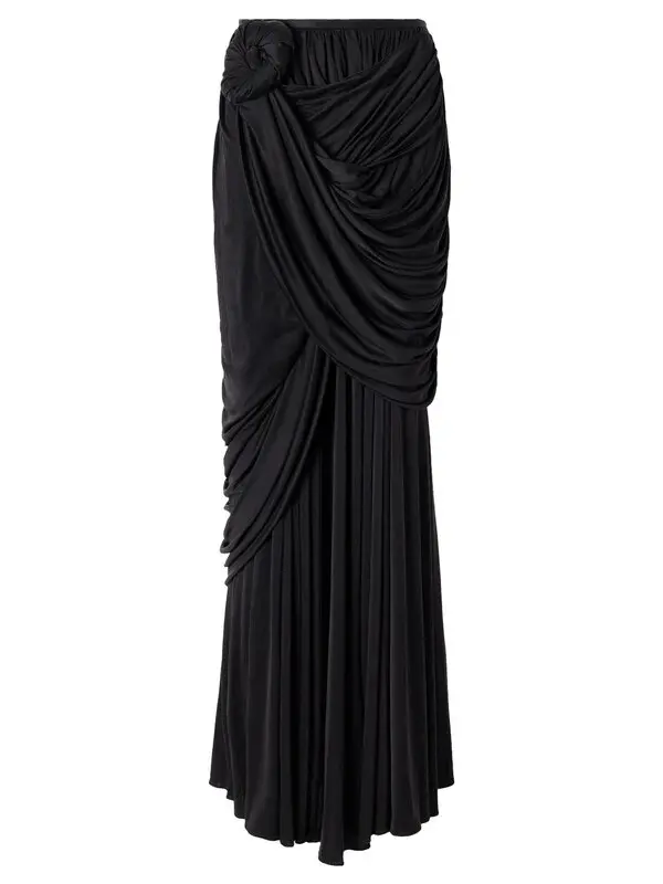 HEIRLOME Effie Draped Silk-jersey Maxi Dress - Black
