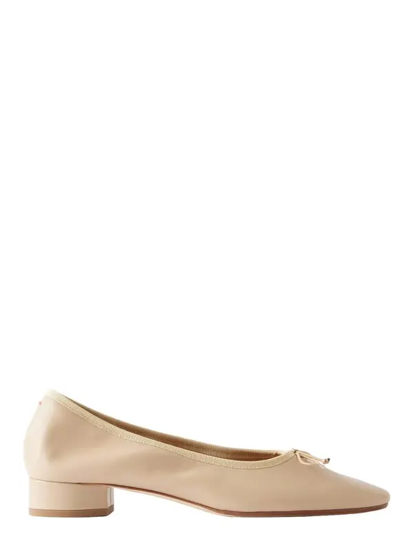 AeydĒ Onda 25 Bow-detail Leather Pumps - Neutrals