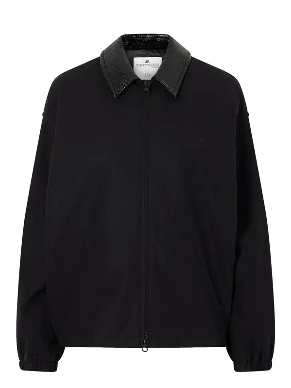 COURREGES Logo-embroidered Cotton Canvas Bomber Jacket - Black