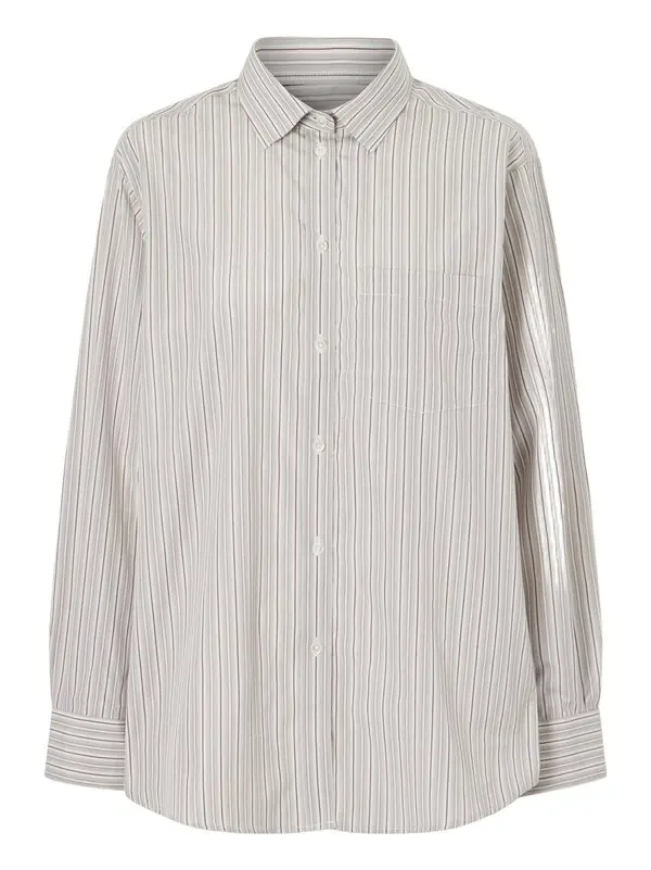 RÓHE Striped Cotton-poplin Shirt - Gray