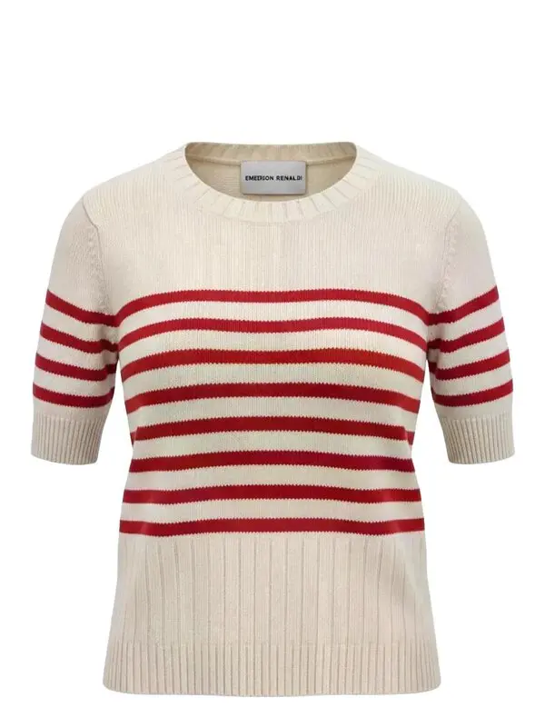 EMERSON RENALDI Striped Short-sleeve T-shirt - Neutrals