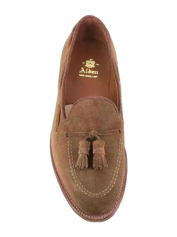 Alden Tassel Suede Loafers - Brown