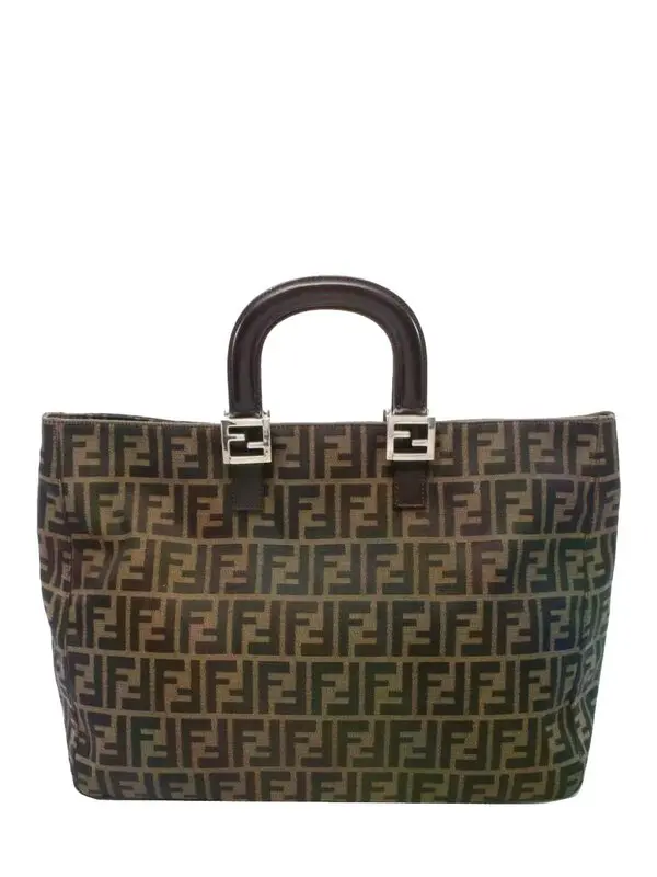 Fendi 2000-2010 Large Zucca Canvas Twins Tote Bag - Brown