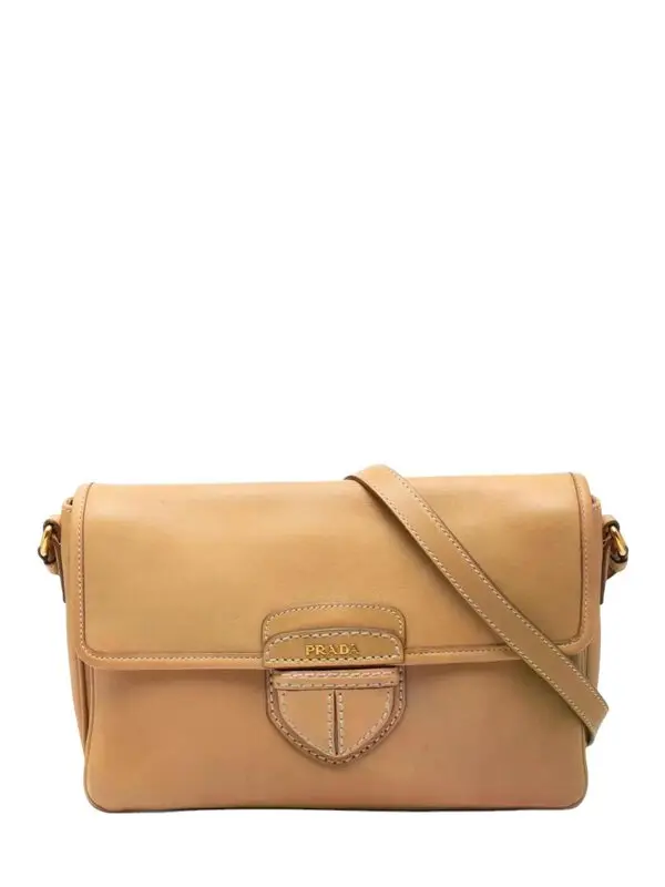 Prada 2000-2013 City Calf Pattina Crossbody Bag - Brown