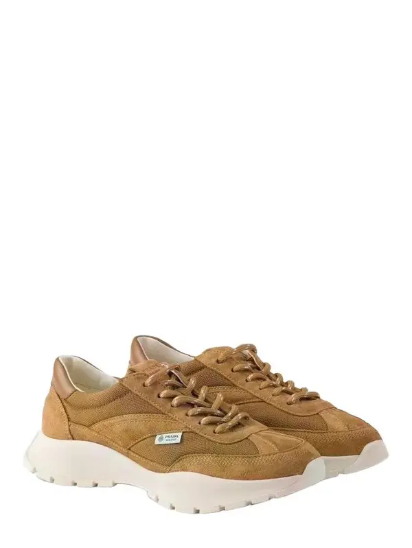 Prada Panelled Sneakers - Brown