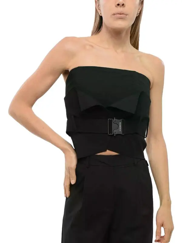 John Richmond Belted Strapless Top - Black
