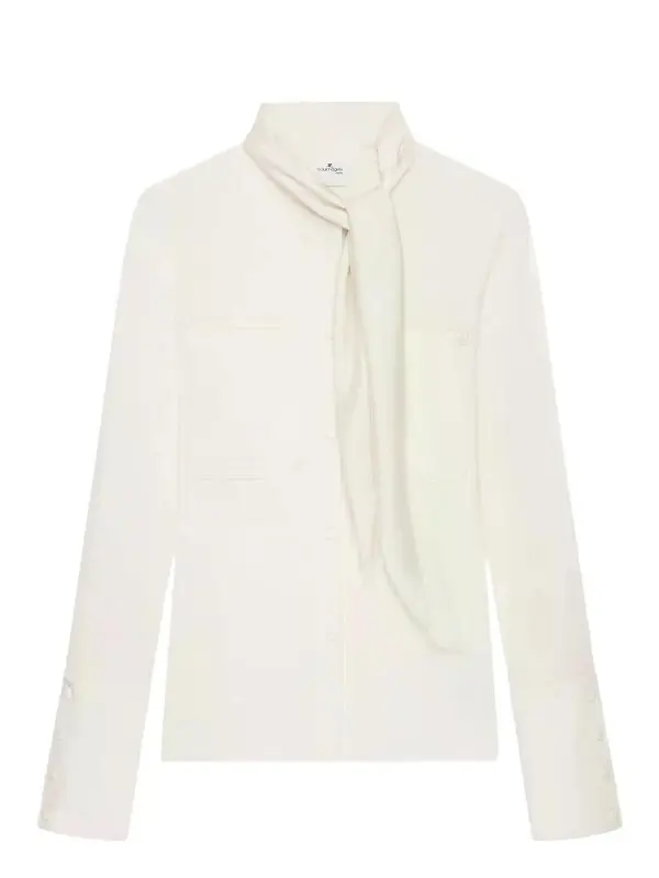COURREGES Scarf-collar Shirt - Neutrals