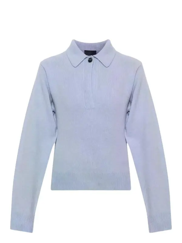 HAIKURE Button-collar Wool Sweater - Blue