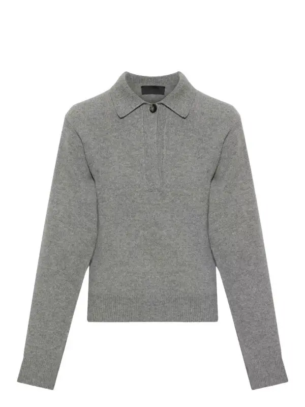 HAIKURE Button-fastening Polo Sweater - Grey