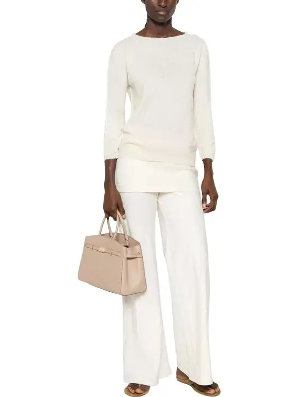 Fabiana Filippi Fine-knit Three-quarter-sleeve Sweater - Neutrals