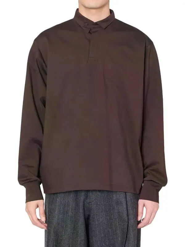 Kolor Long-sleeve Polo Shirt - Brown