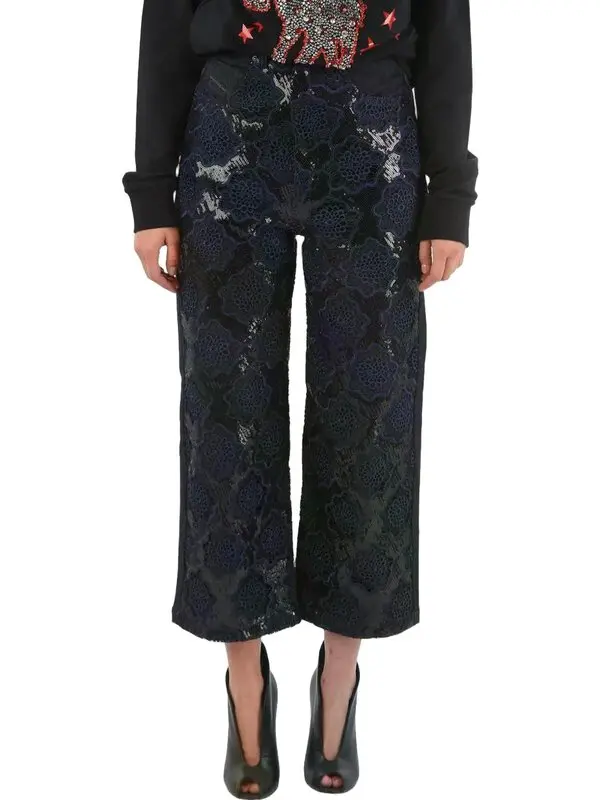 DIESEL® Lace-overlay Sequin-embellished Jeans - Blue