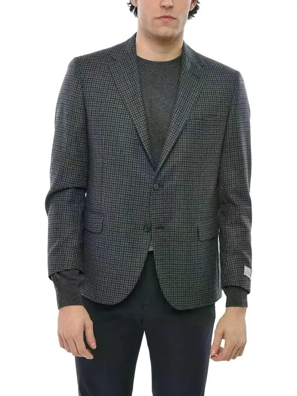 Corneliani Nino Danieli Checked Single-breasted Blazer - Blue