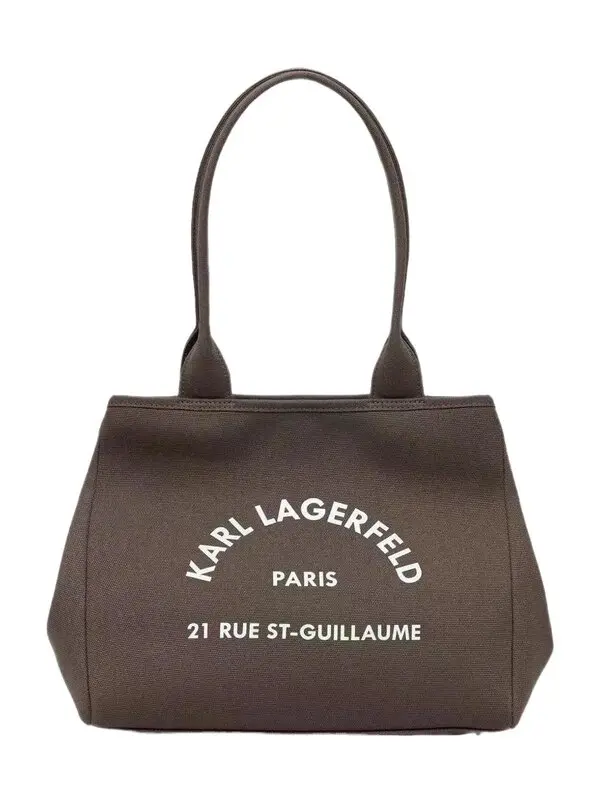 Karl Lagerfeld Magnets Logo-print Canvas Tote Bag - Brown