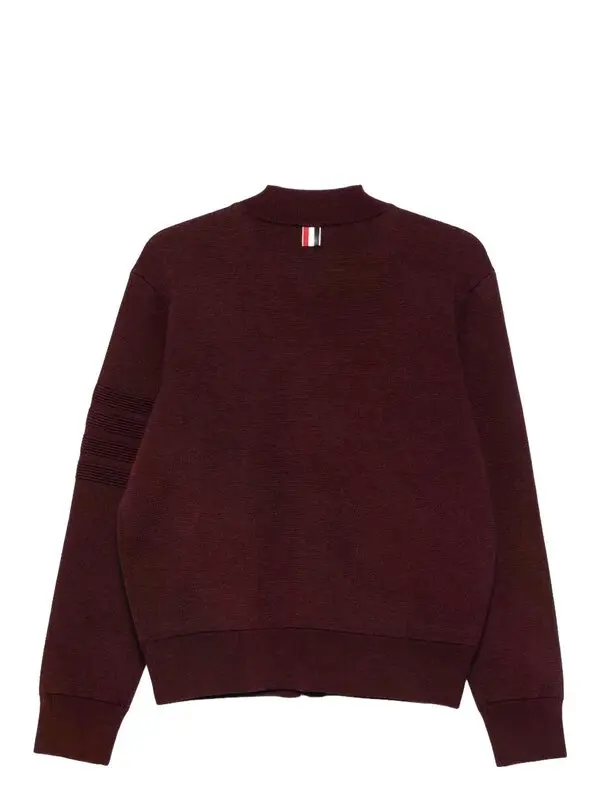 Thom Browne 4-bar Zip-up Cardigan - Red