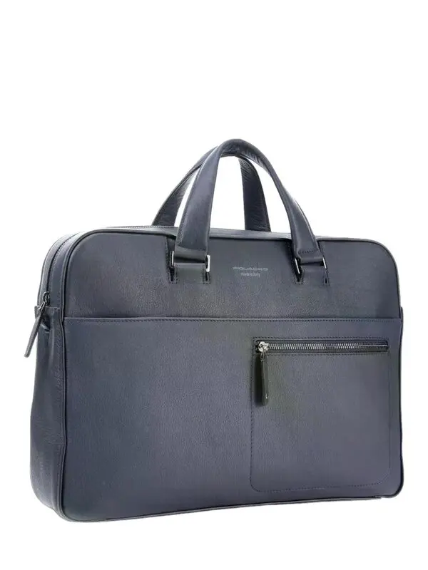 PIQUADRO David Grained-leather Briefcase - Blue