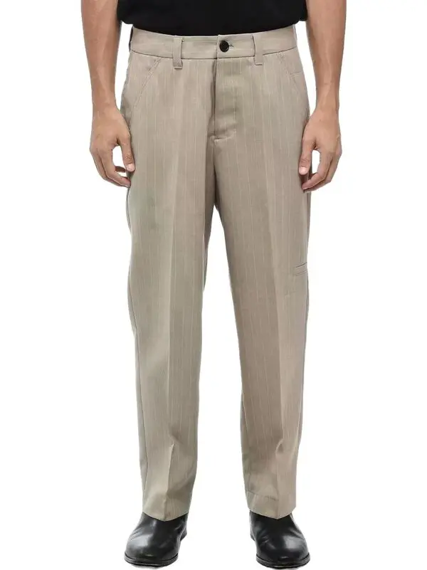 ALLSAINTS Anaco Pinstriped Trousers - Grey