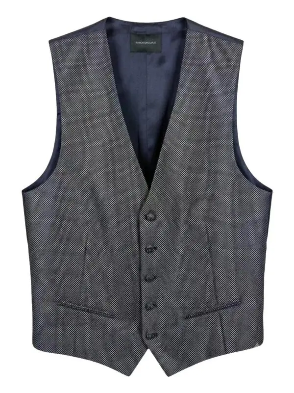 RAMON SANJURJO Polka-dot Waistcoat - Blue