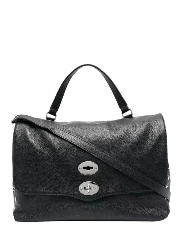 ZANELLATO Postina Stud-embellished Leather Shoulder Bag - Black