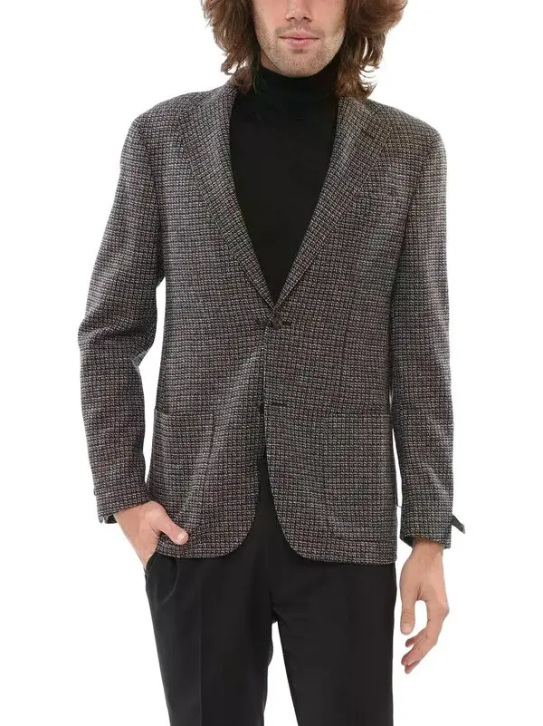 Corneliani Nino Danieli Checked Virgin Wool Blazer - Grey