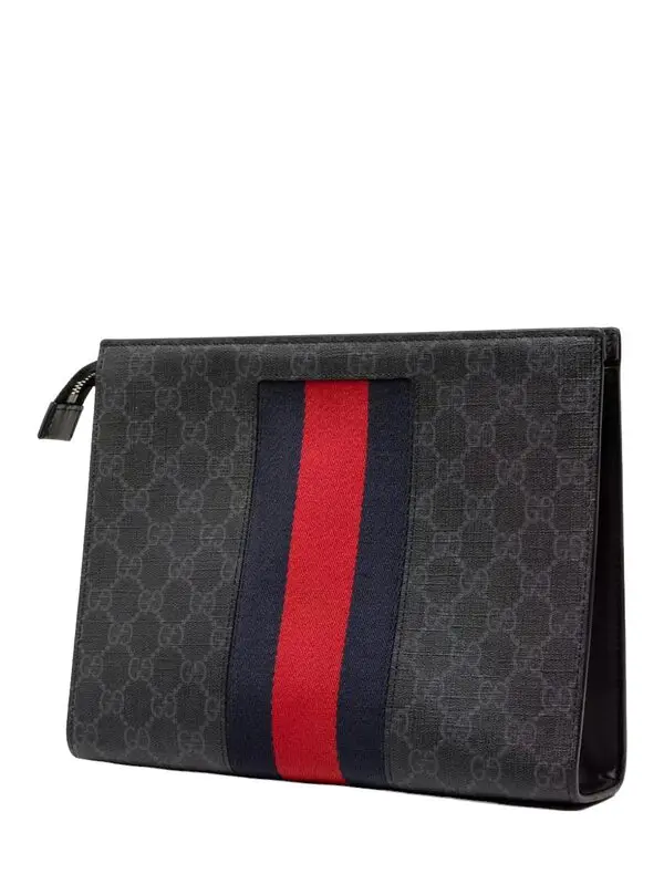 Gucci 2000-2015 Gg Supreme Web Clutch Bag - Black