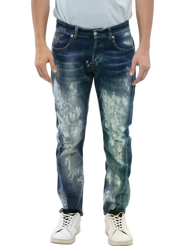 John Richmond Mick Bleached Effect Jeans - Blue