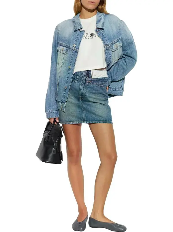 MAISON MARGIELA Faded-effect Panelled Denim Jacket - Blue