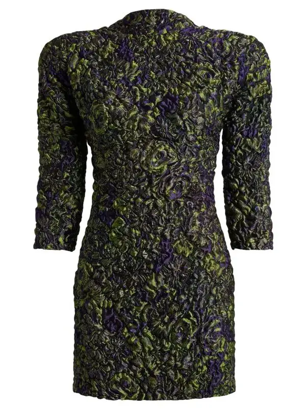 Balmain Cloqué Jacquard Dress - Green